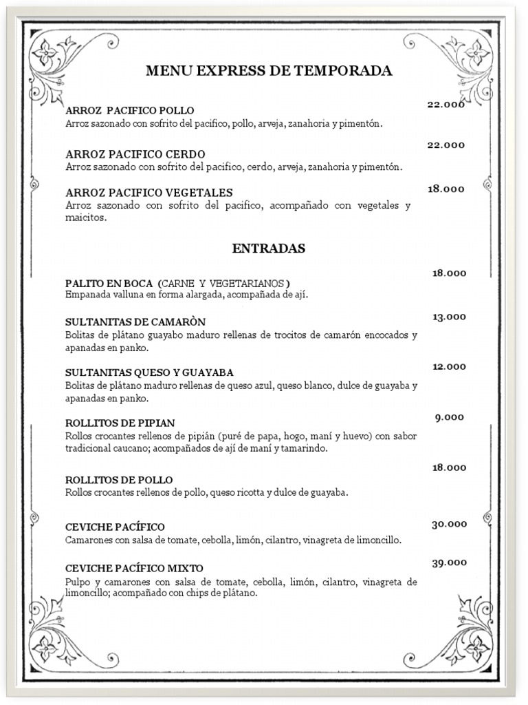 Menu La Comitiva | PDF | ensalada | Cilantro