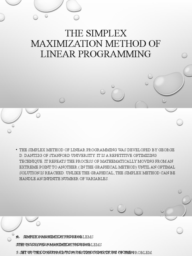 My Easy Method Simplex Maximization Method | Download Free PDF | Linear Programming ...