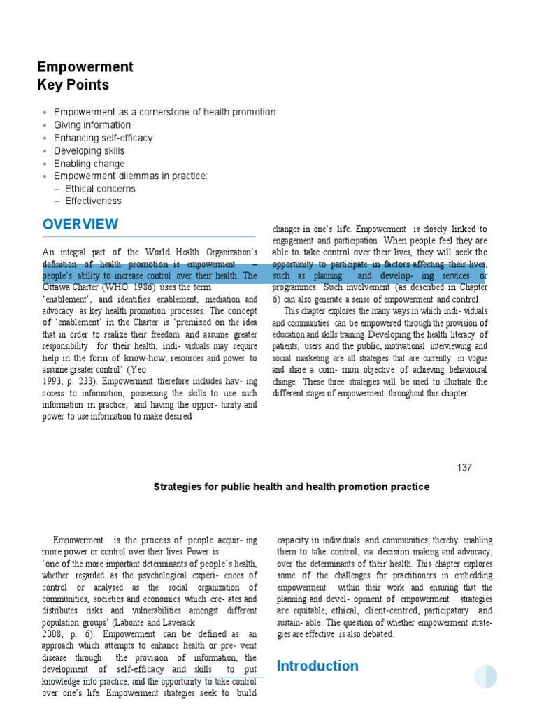 Empowerment Key Points | PDF | Empowerment | Target Audience