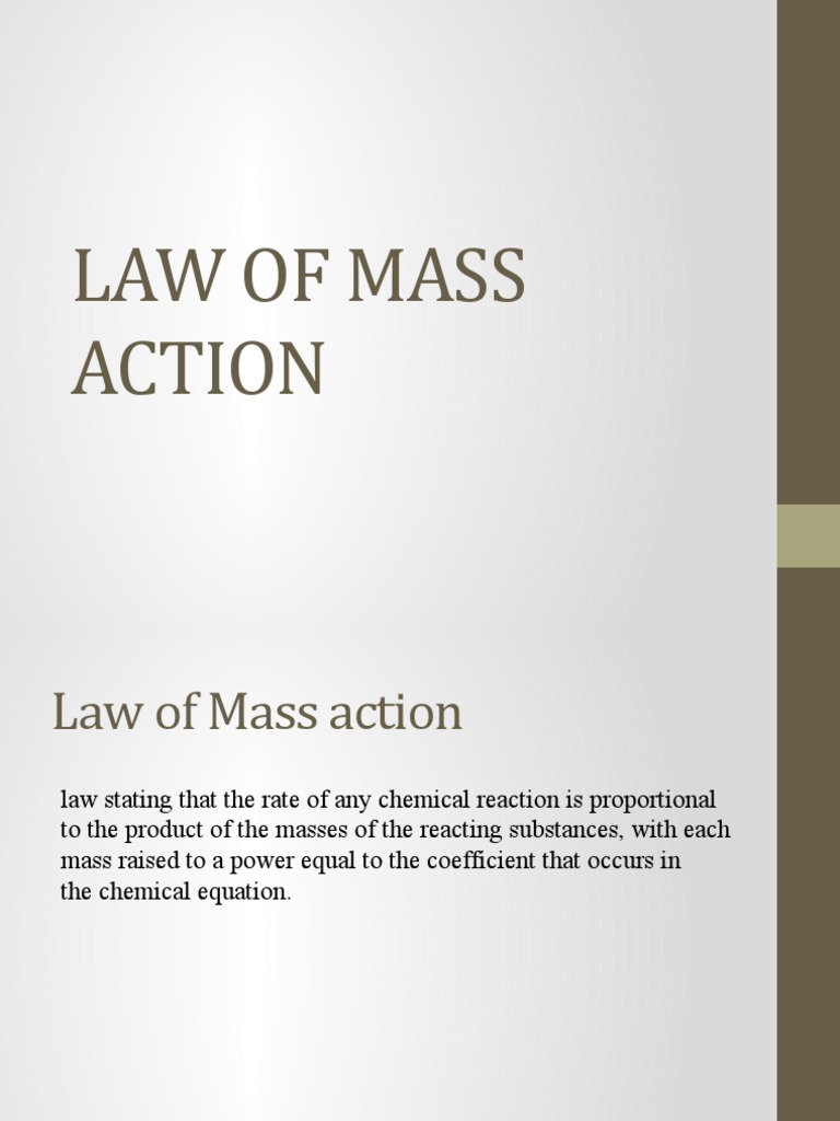 Law of Mass Action Report | PDF