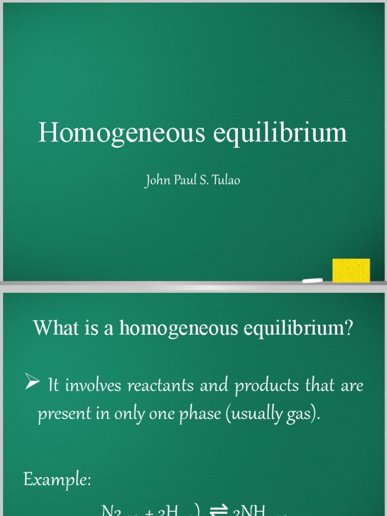 Homogeneous Equilibrium | PDF