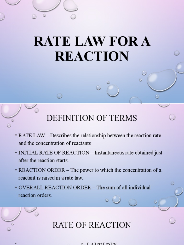 Rate Law and Reaction Order Explained | PDF | Reaction Rate Constant ...
