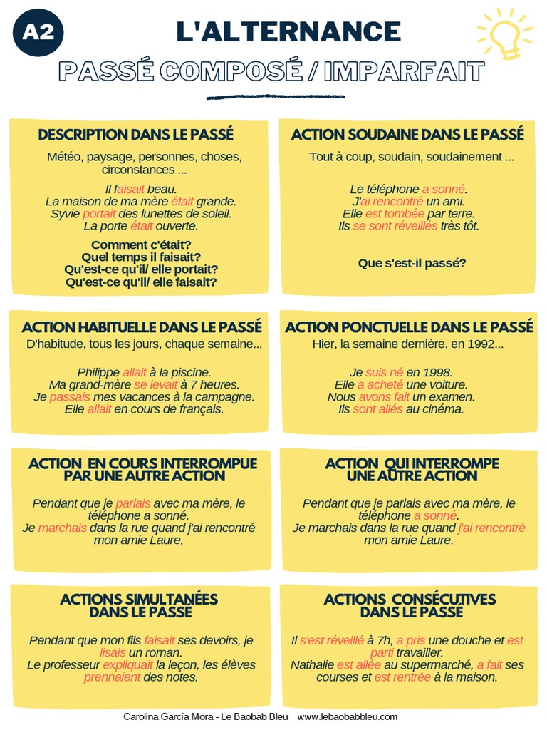 L'alternance Passé Composé / Imparfait (A2) | PDF