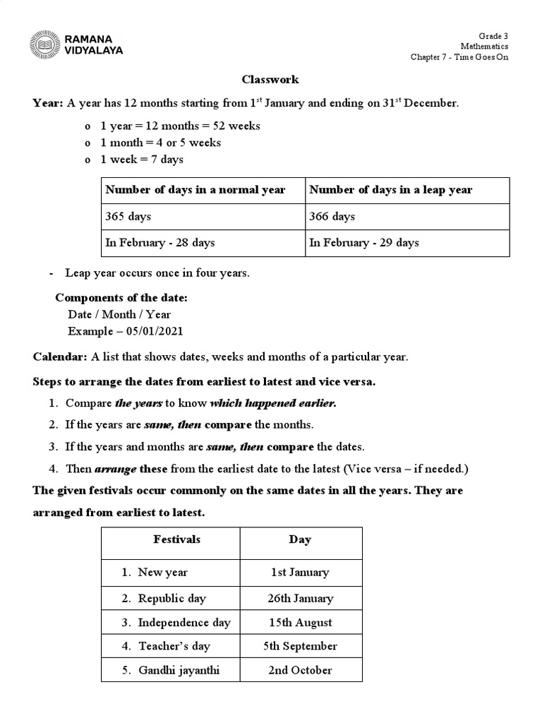Grade 3 Mathematics Chapter 7 - Time Goes On: ST ST | PDF | Hour | Clock