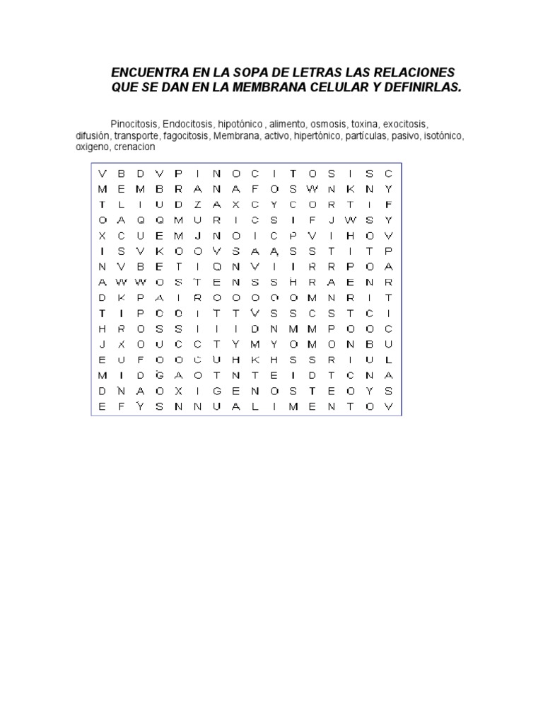 Sopa de Letras Circulacion Celular - 07-05 M | PDF