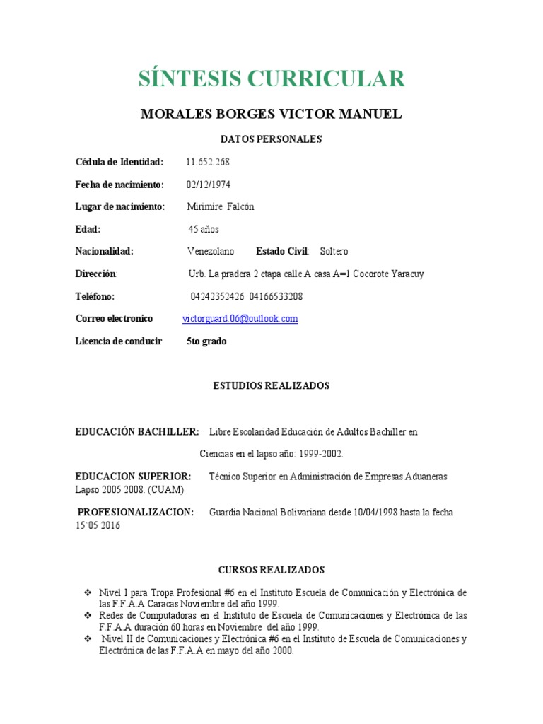 Curriculum Actualizado Abril 2021 | PDF | Venezuela | Plan de estudios