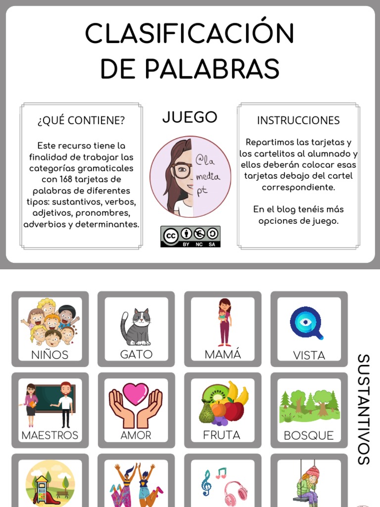 Clasificacion de Palabras Juego | PDF | Adjetivo | Adverbio