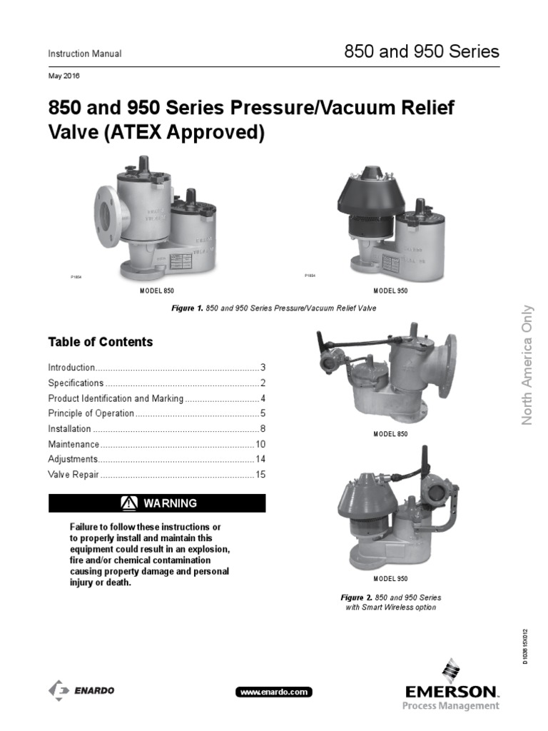 Instruction Manual Enardo Series 950 Pressure Vacuum Relief Valve ...