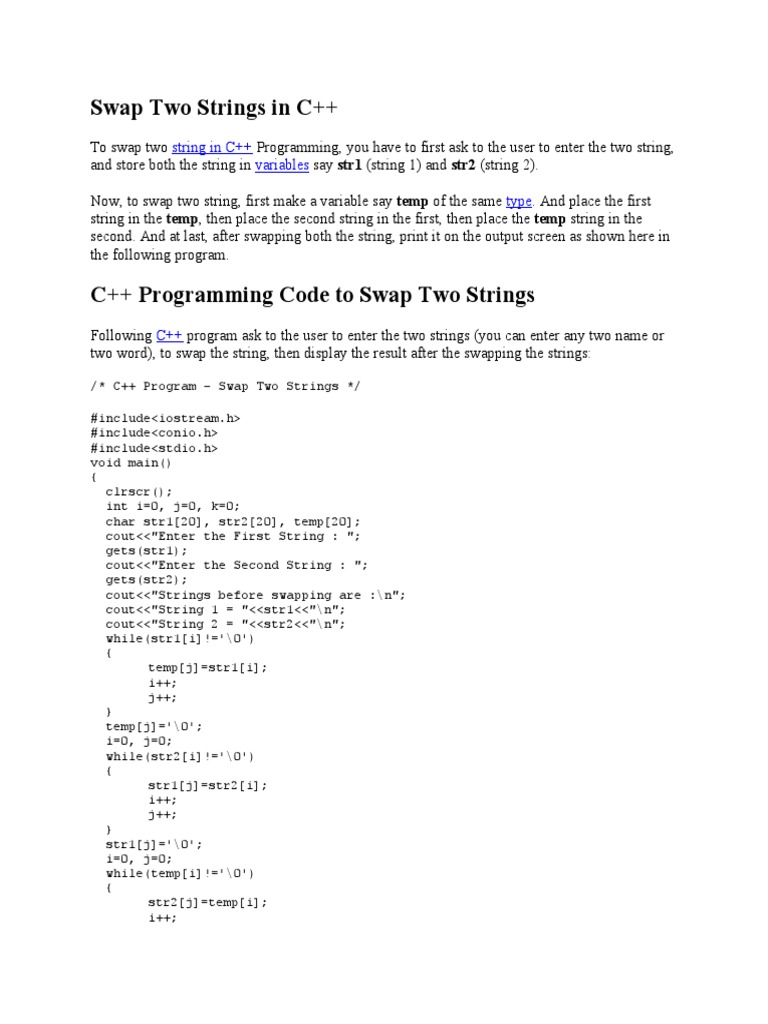 Swap Two Strings in C | PDF | Remote Desktop Services | Window (Computing)