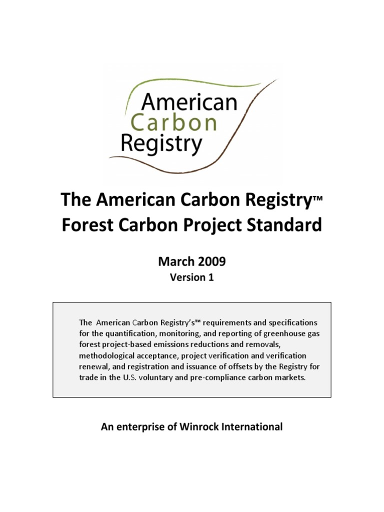 American Carbon Registry Forest Carbon Project Standard | PDF | Carbon ...
