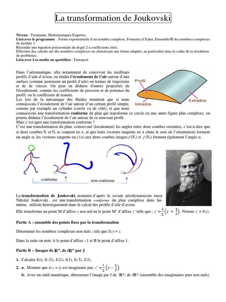 Transformation de Joukovski en aérodynamique | PDF | Profil ...