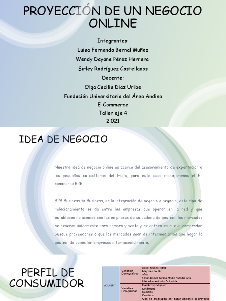 Proyección de Un Negocio Online Eje 4 | PDF | Exportaciones | Marketing