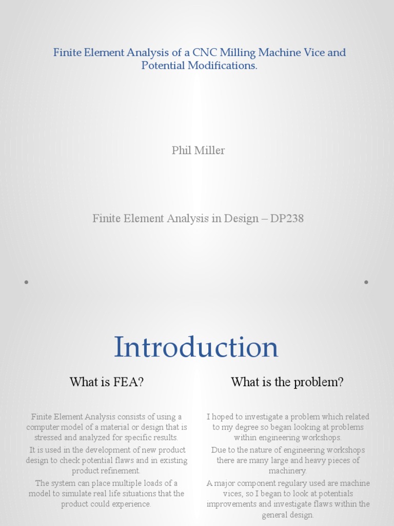 Finite Element Analysis of A CNC Milling Machine (PowerPoint) | PDF | Finite Element Method ...