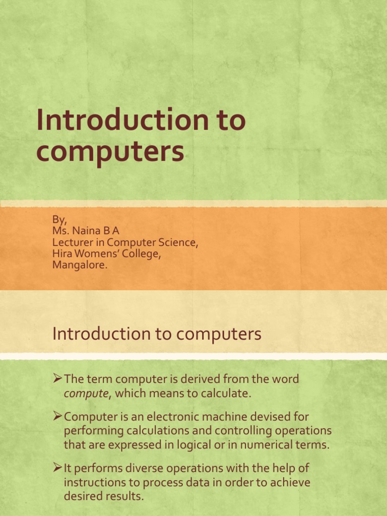 Chapter 1 Introduction To Computers - BCA | PDF | Integrated Circuit ...