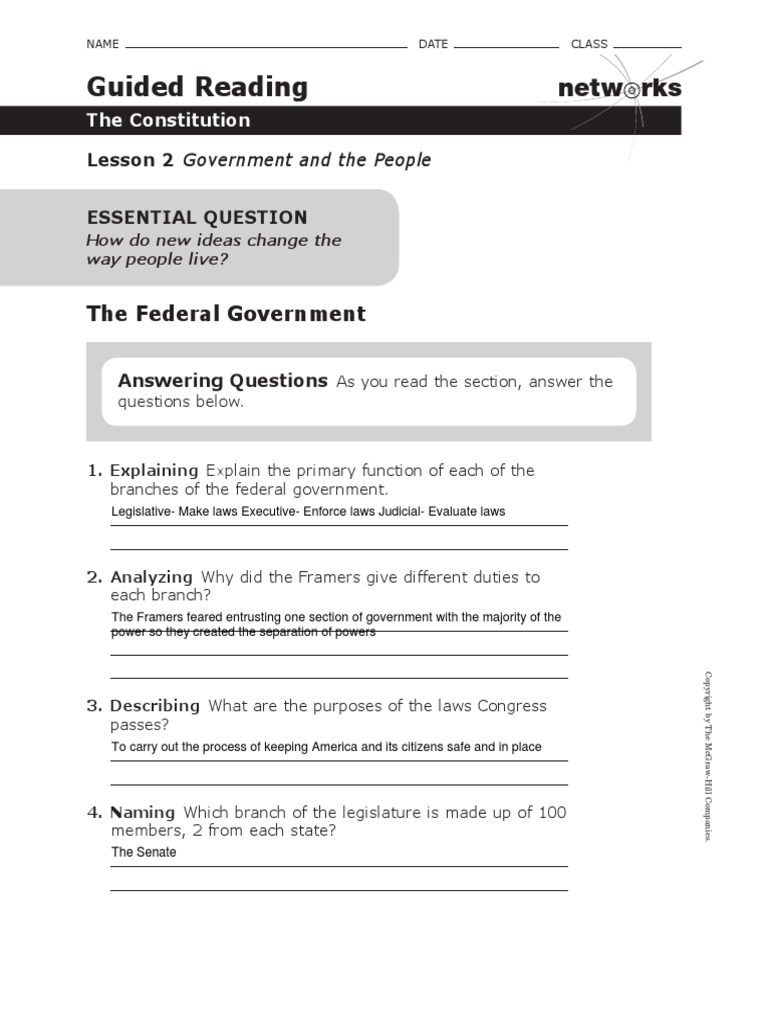 Guided Reading Government and The People | Download Free PDF | Federal ...