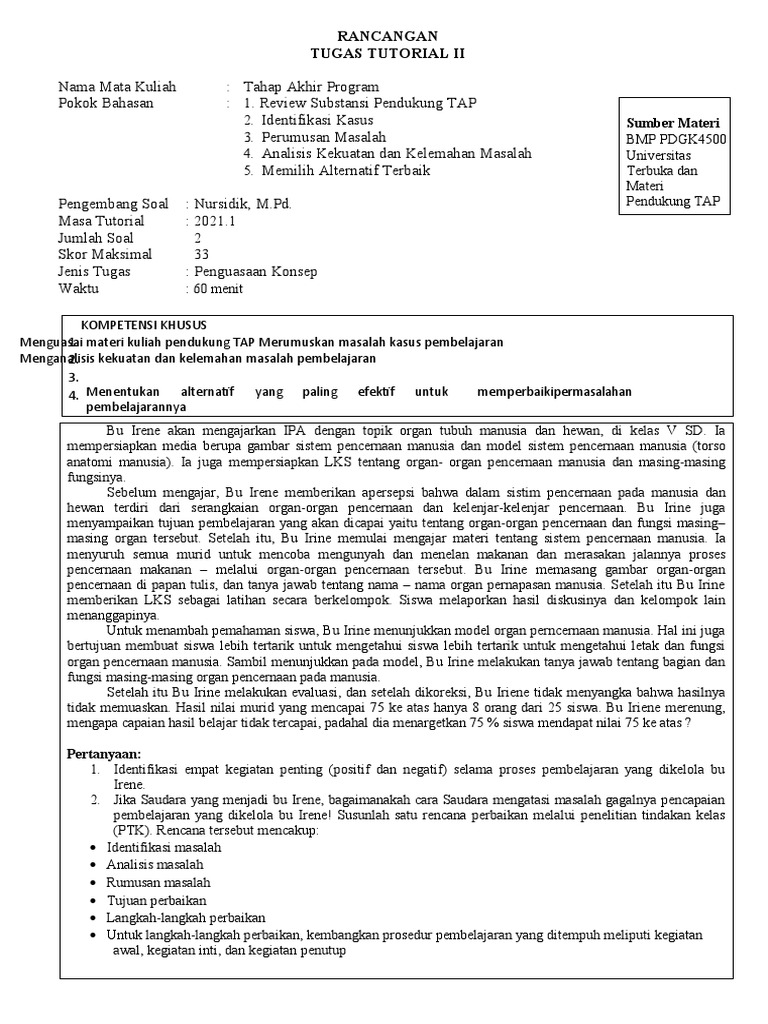 TUGAS 2 TAP 2021-Dikonversi | PDF | Karier & Perkembangan | Pengembangan Diri