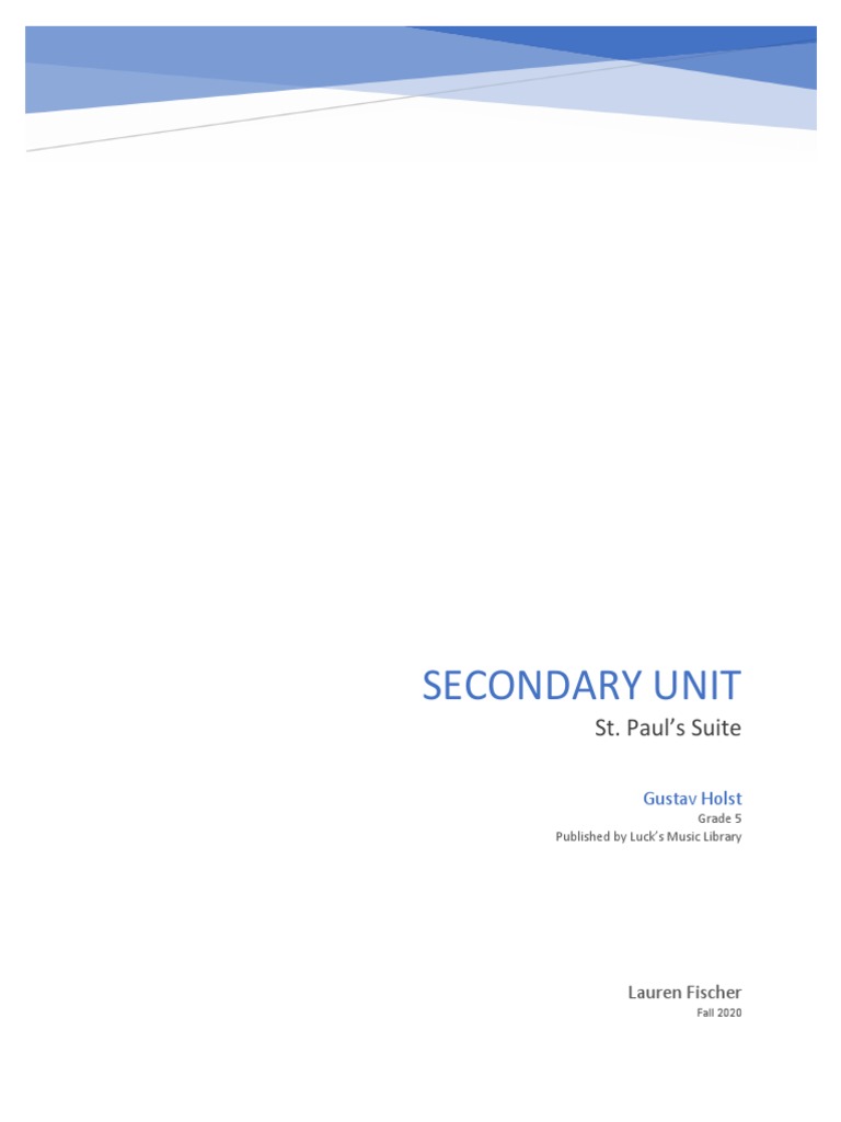 Secondary Unit | PDF | Musical Compositions | Lesson Plan