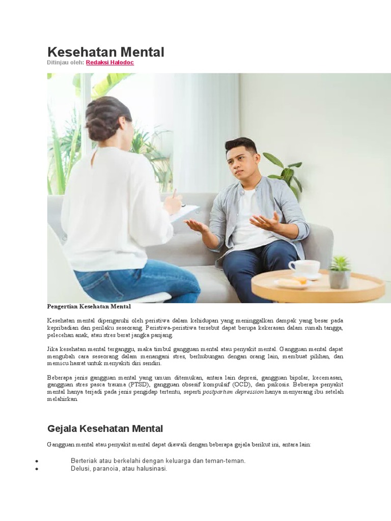 Kesehatan Mental | PDF | Pengembangan Diri | Gaya Hidup