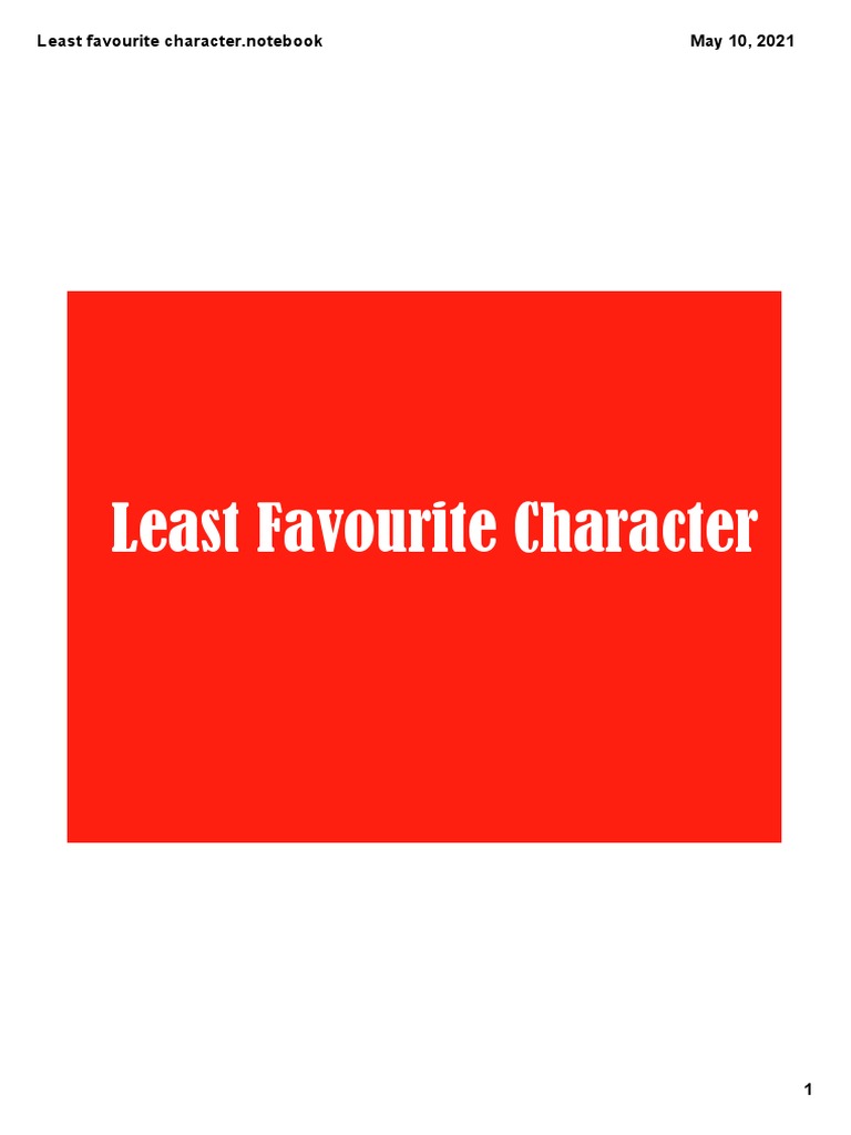 Least Favourite Character | PDF