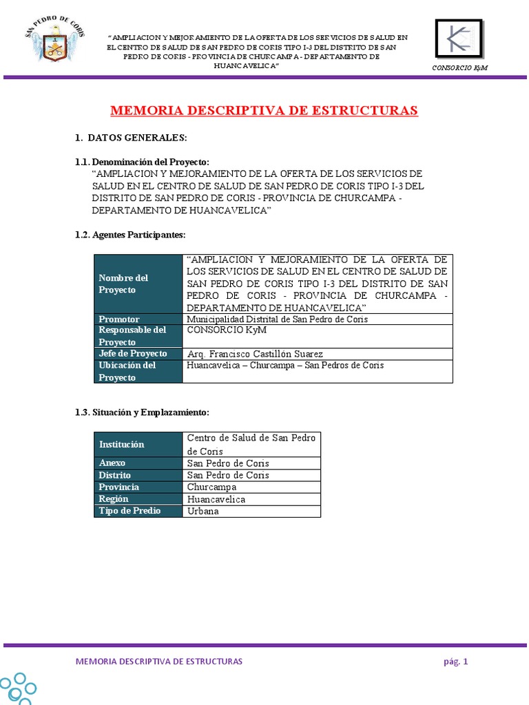 1 Memoria-Estruc | PDF | Fundación (Ingeniería) | Hormigón