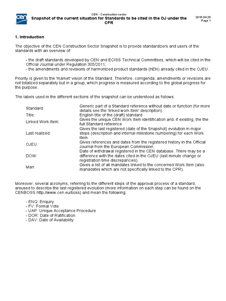 CEN-Construction Sector | PDF | Building Materials | Building Engineering