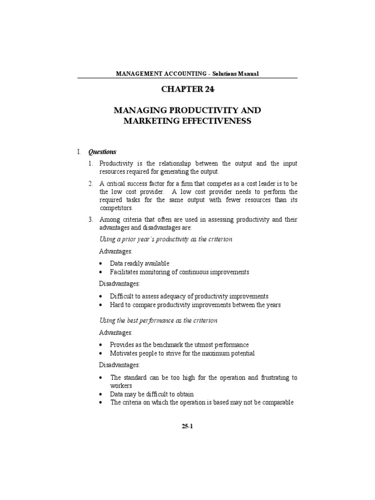 Accounting 3rd Year Solman Chapter 24 | PDF | Sales | Market (Economics)