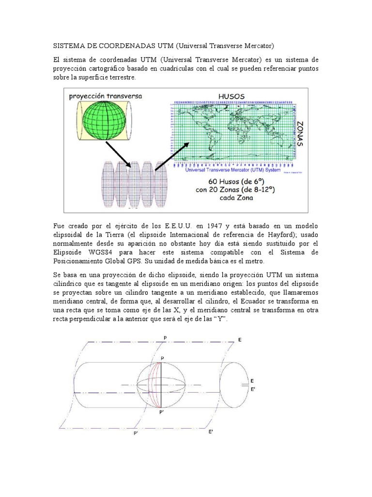 Sistema de Coordenadas UTM Explicado | PDF | Geometría | Cartografía
