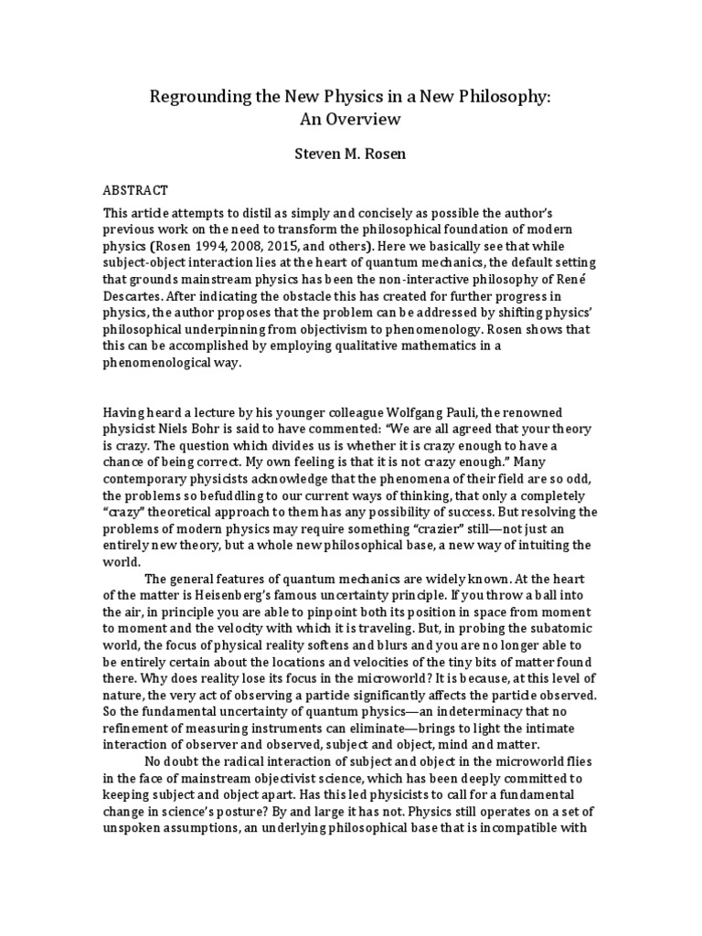 Regrounding The New Physics in A New Phi | PDF | Dimension | Physics