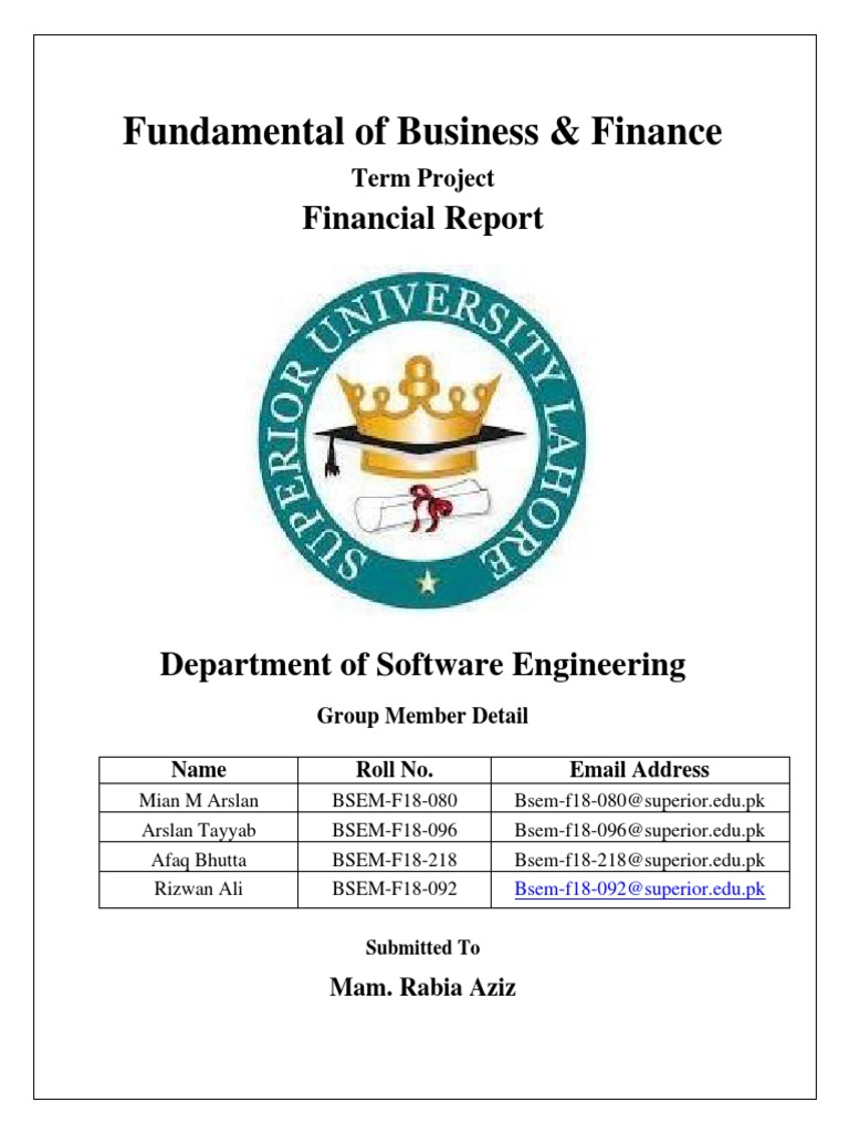 Fundamental of Business & Finance Term Project Financial Report | PDF ...