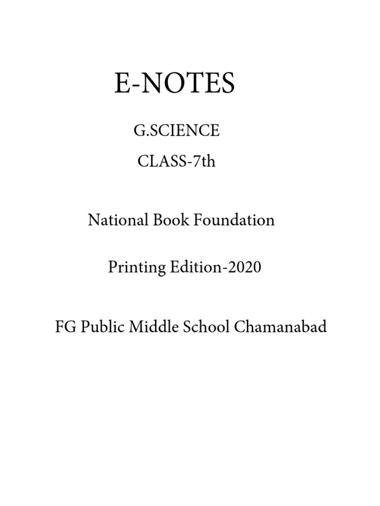 7 TH Class Notes (Choice) Science | PDF