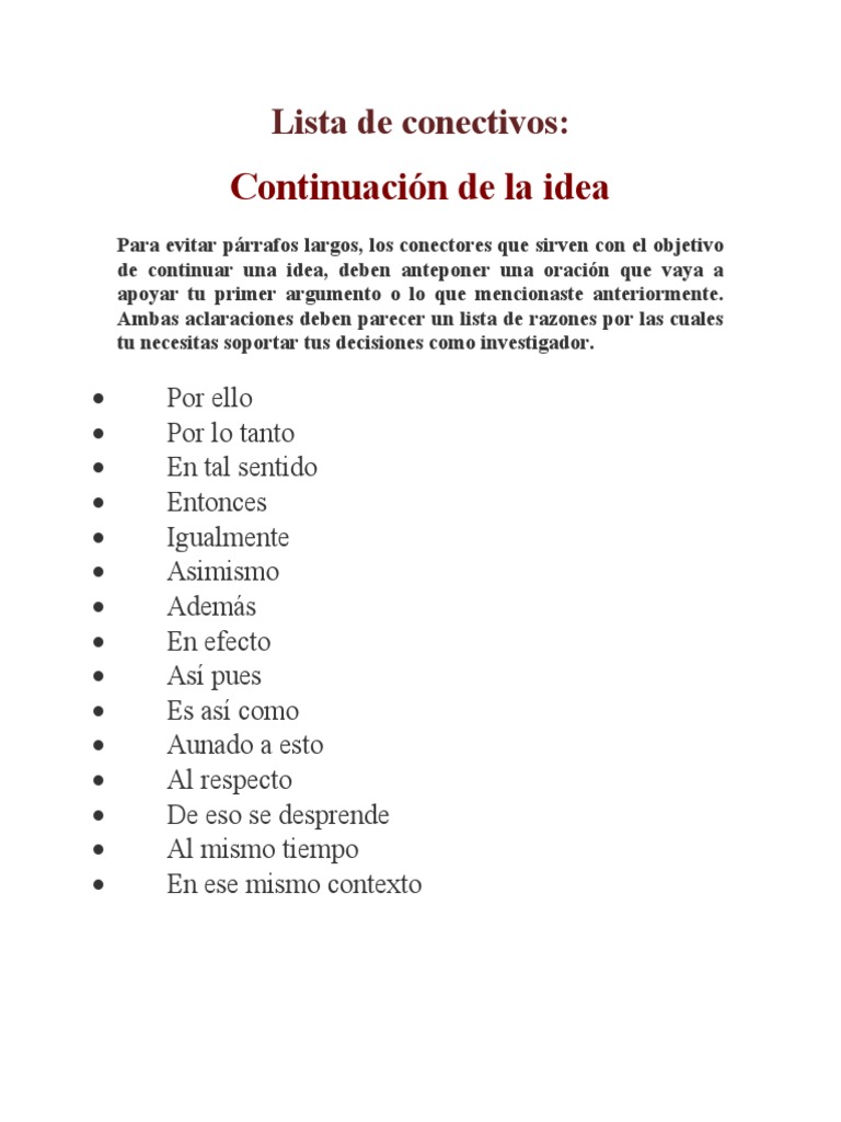 Lista de Conectivos | PDF | Cognición | Science