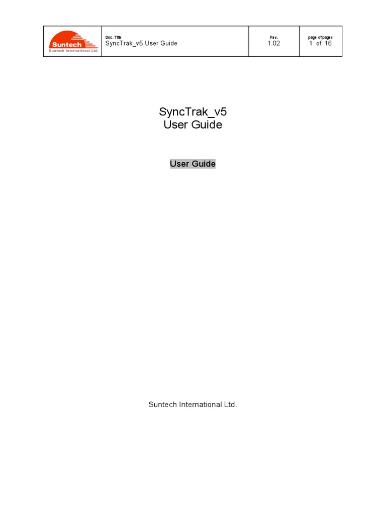 SyncTrak - v5 User Guide | PDF | System Software | Software