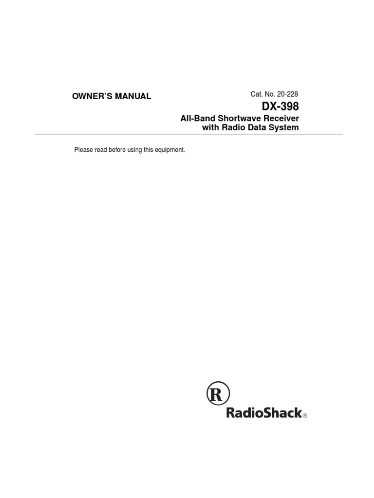 DX-398 (Owner's Manual) | Download Free PDF | Electrical Engineering ...