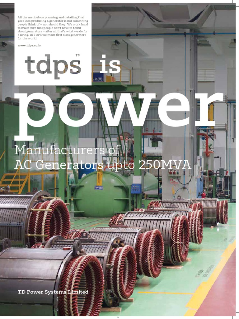 Tdps Brochure | PDF | Electric Generator | Power (Physics)