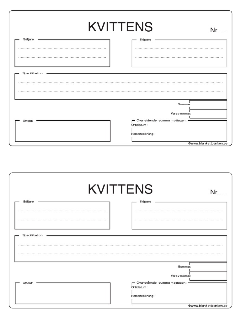 Kvittens | PDF