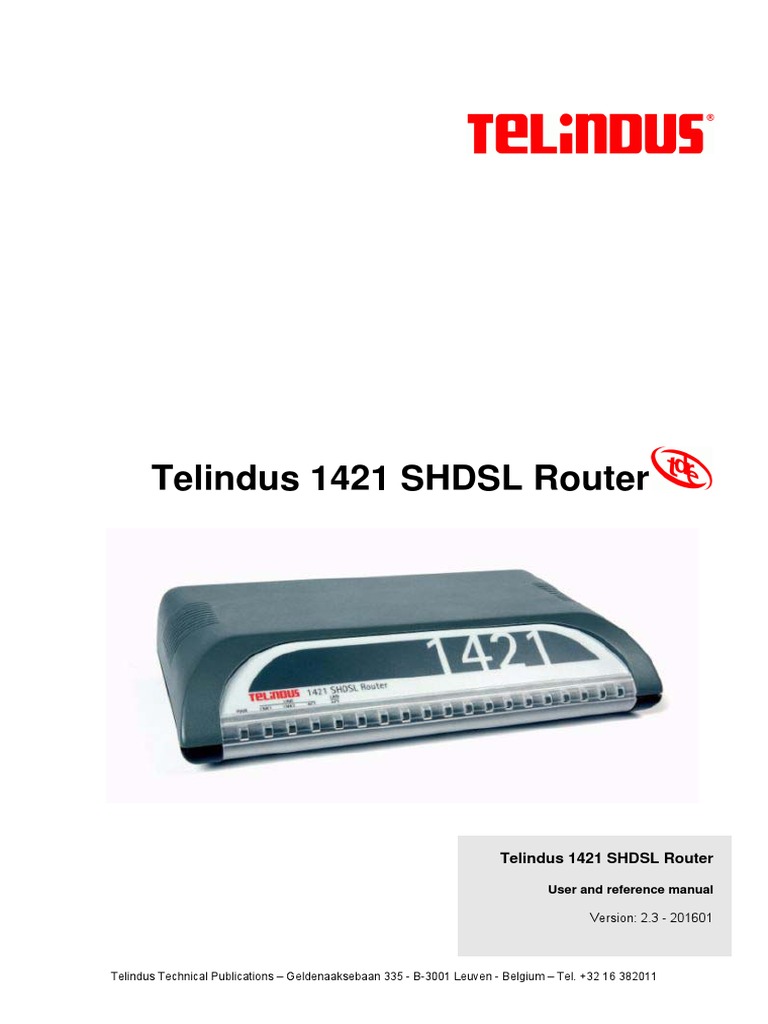 Telindus 1421 SHDSL Router | PDF | Virtual Private Network | Wide Area ...