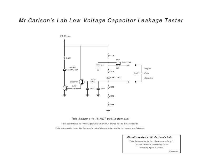 Version 1 Capacitor Leakage Tester | PDF