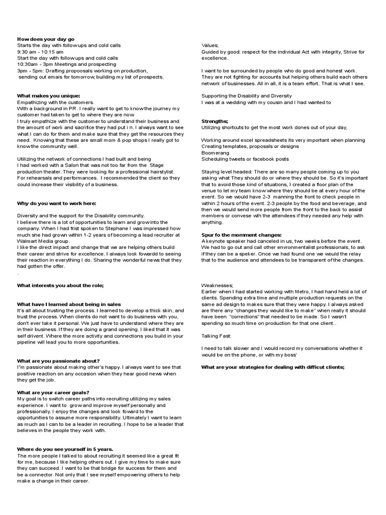 Walmart Media Group Interview Prep | PDF | Sales | Quick Books