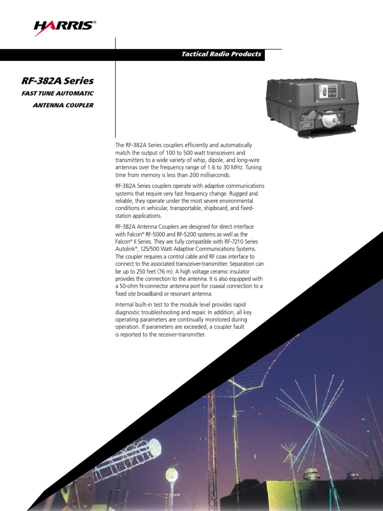 RF-382A Series: Tactical Radio Products | PDF | Antenna (Radio ...