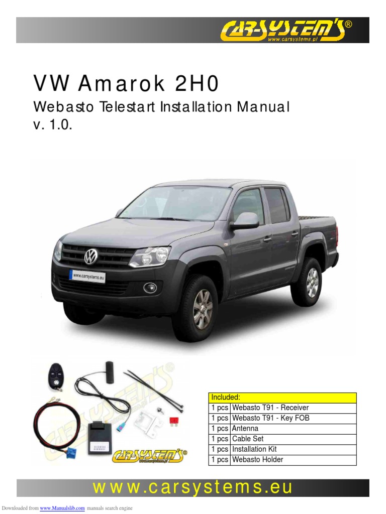 Webasto T91 Installation Manual | PDF | Electrical Connector | Equipment