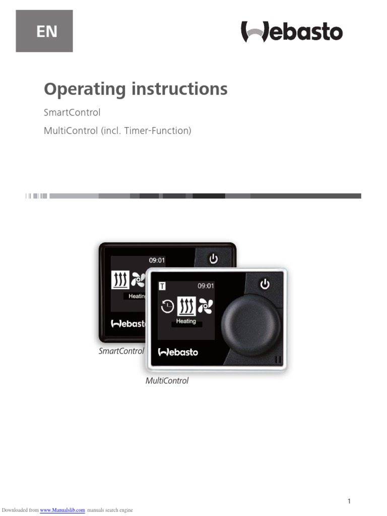 Webasto MultiControl Operating Instructions Manual | PDF | Technical ...