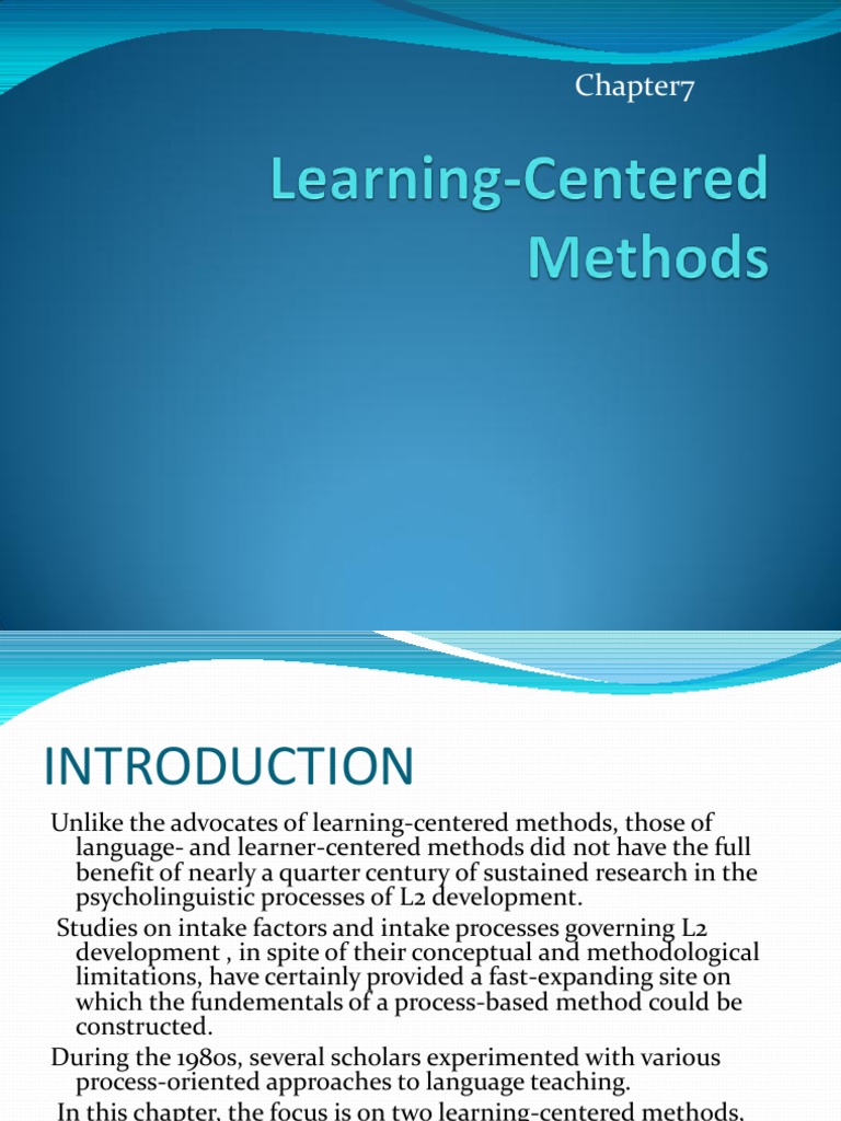 Learning-Centered Methods | PDF | Second Language | Linguistics
