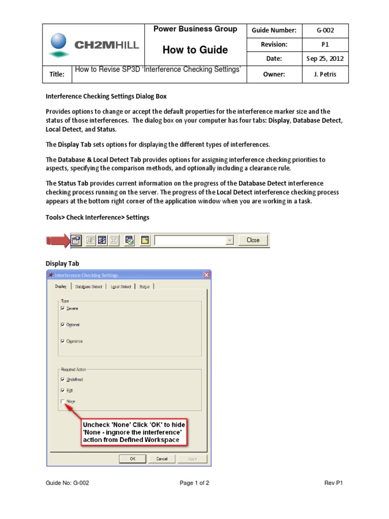 G-002 How To Guide - Interference Checking Settings | PDF | Databases | System Software
