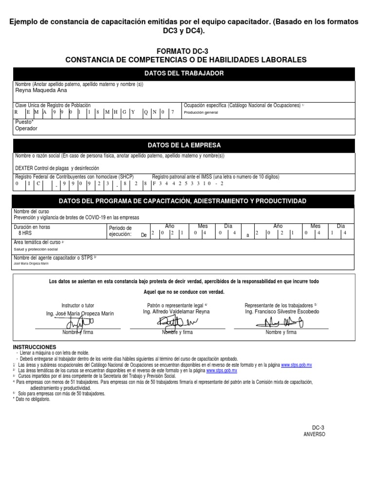 Formatos Dc-3 y Dc4 | PDF | Titulo academico | Naturaleza
