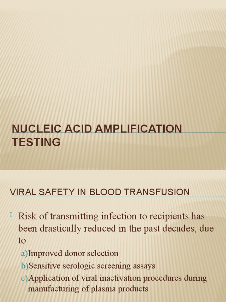 Nucleic Acid Testing | PDF | Polymerase Chain Reaction | Molecular Biology