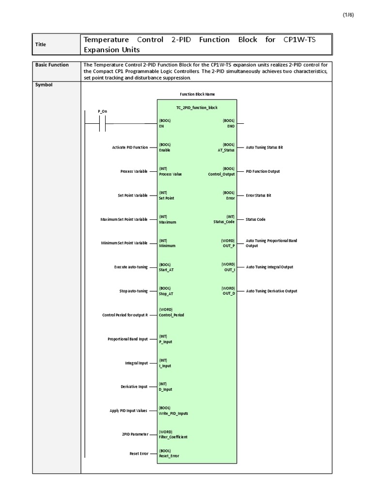 2-PID Function Block Description Version 1.00 | PDF | Parameter ...
