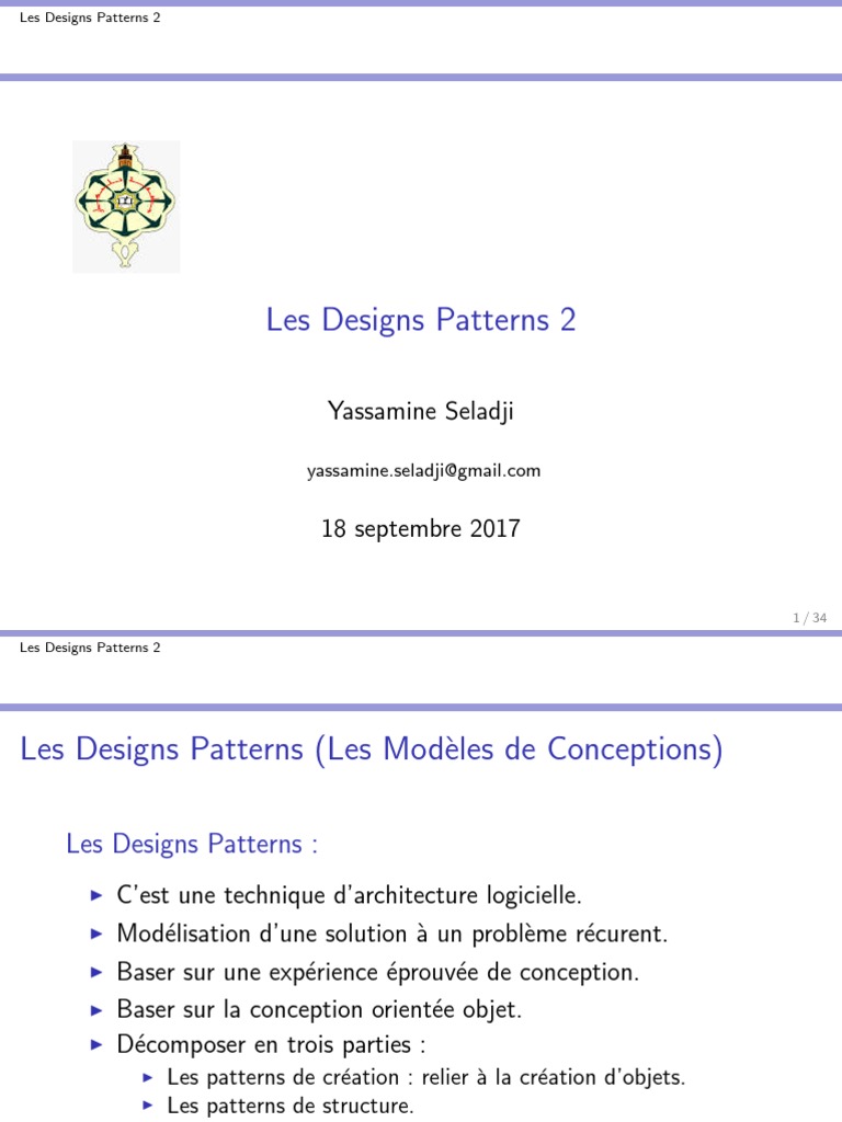 Course Inforamtique Desinge Pattern | PDF | Patron de conception ...