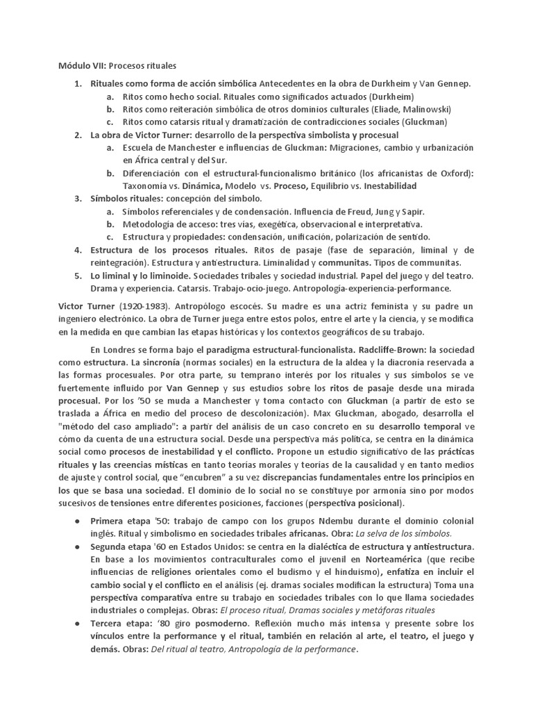 Módulo VII Turner - Selva de Los Símbolos, Proceso Ritual - Communitas ...
