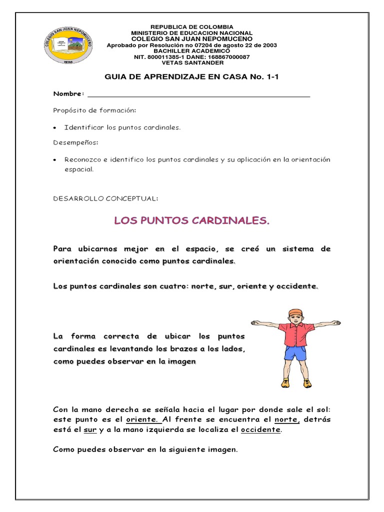 Puntos Cardinales Para Quinto De Primaria Fichas Gratis
