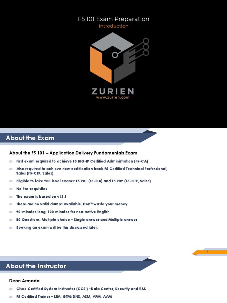 F5 101 - Application Delivery Fundamentals Preparation Exam | PDF ...